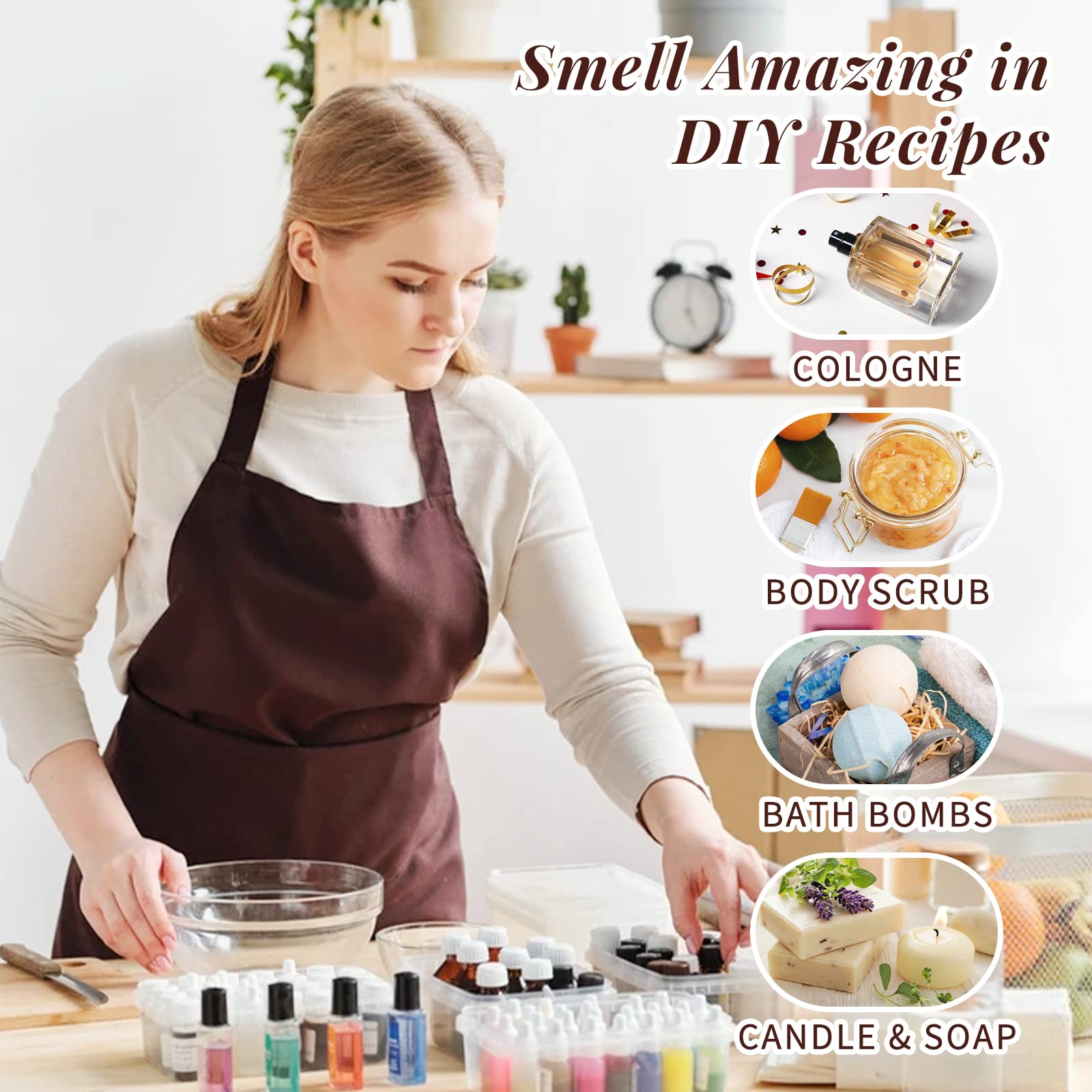 HIQILI Spice Fragrance Oil, Scented Oil 6x10ml for Candle Making Soap Slime, Fall Essential Oils for Diffuser Home, Cinnamon Pumpkin Vanilla Apple Cider Harvest Spice Fall Leaf, Christmas