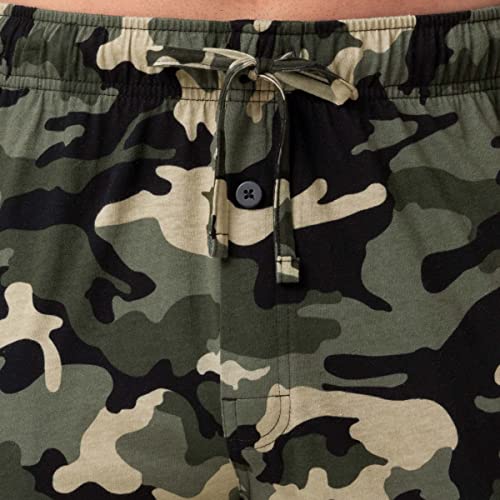 Fruit of the Loom Men's 1-Pack Extended Sizes Jersey Knit Sleep Pant (1 & 2 Packs), Camo, Large