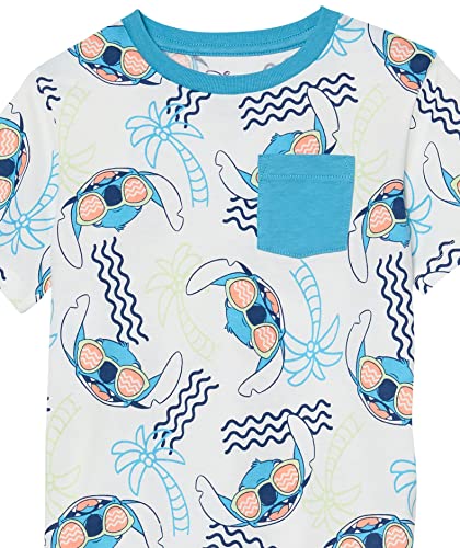 Amazon Essentials Disney | Marvel | Star Wars Toddler Boys' Short-Sleeve T-Shirts (Previously Spotted Zebra), Pack of 4, Stitch Beach, 4T