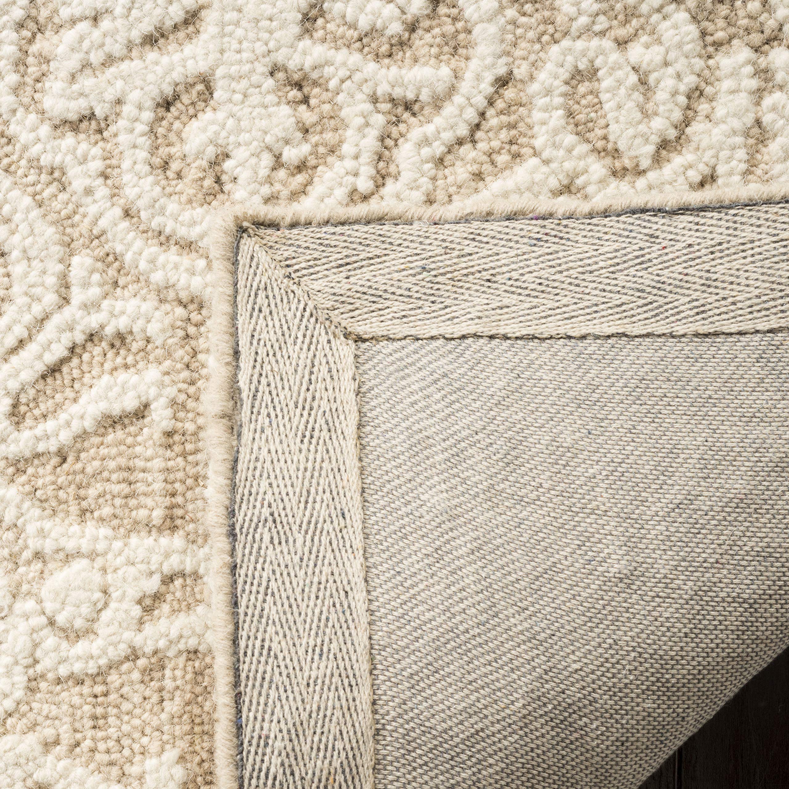 SAFAVIEH Blossom Collection 2' 3" x 12' Beige/Ivory BLM112B Handmade Premium Wool Entryway Foyer Living Room Kitchen Runner Rug