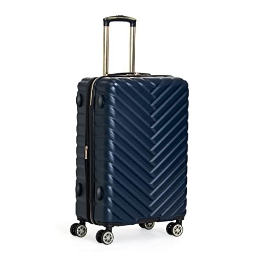 Kenneth Cole REACTION Madison Square Lightweight Hardside Chevron Expandable Spinner Luggage, Navy, 2-Piece Set (20" & 28")