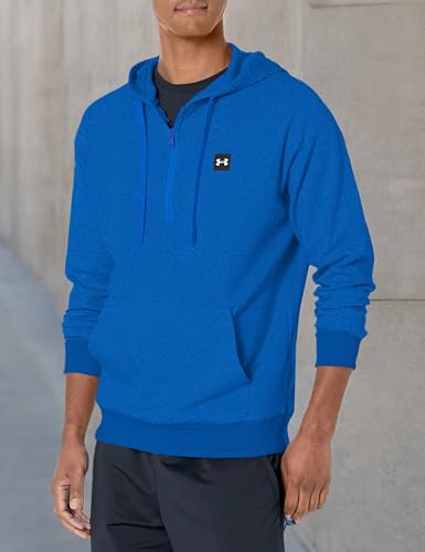 Under Armour Mens Rival Fleece 1/2 Zip Hoodie, (486) Versa Blue Light Heather / / Onyx White, XX-Large