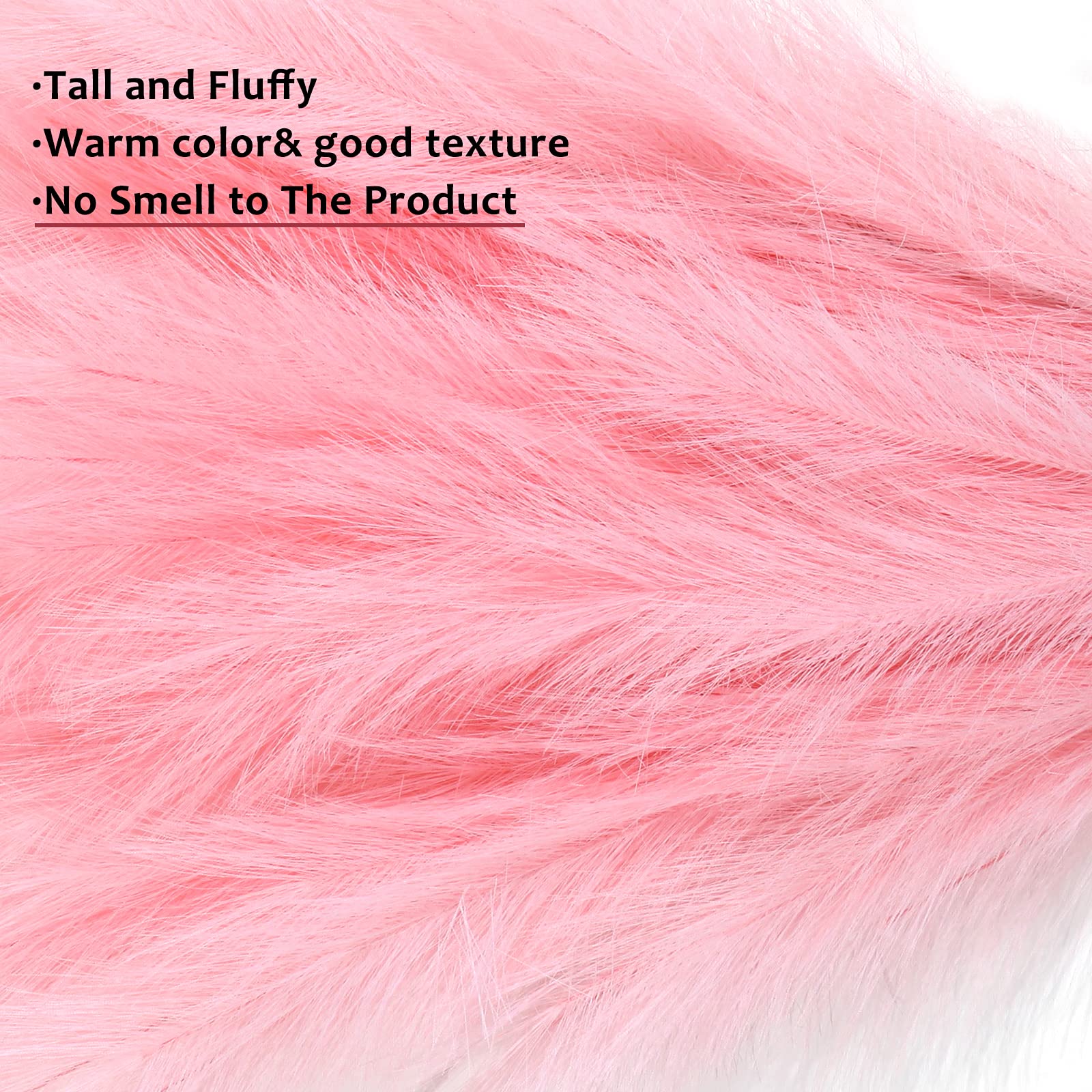 EVODIS Faux Pampas Grass, 18"/45cm Artificial Pampas Grass Fluffy 6 Stem pompous Grass Flower Arrangement for Boho Home Wedding Decoration (Pink)