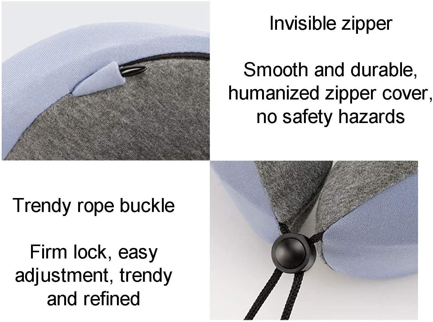 NCRD Travel Pillow - Memory Foam Neck Pillow Support Pillow, Support Cushion U Shaped Portable Travel Pillow for Kids Adults Aircraft Car Train Office
