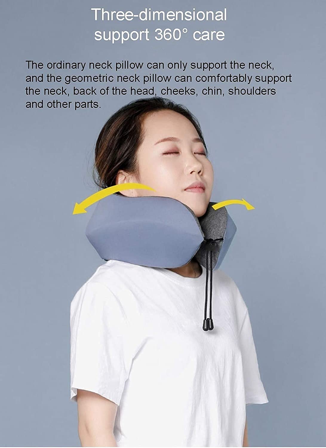 NCRD Travel Pillow - Memory Foam Neck Pillow Support Pillow, Support Cushion U Shaped Portable Travel Pillow for Kids Adults Aircraft Car Train Office