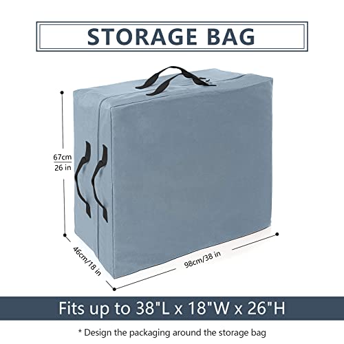 Orqihod Carry Case for Twin XL Tri-Fold Mattress, Grey Storage Bag with Two Handles and Zippers(39 x 26 x 18 Inches)
