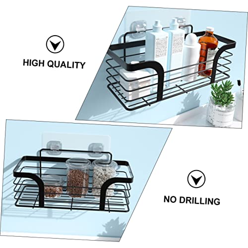 WOONEKY Bathroom Shelf Wall Mount Bathroom Shelf Toilet Glass Shelves Kitchen Shelf Rack Locker Shelf Wall Rack Shelf Glass Display Shelf Shower Shelf Adhesive Bathroom Organizer Glass