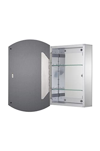 Croydex Sirena, Recessed or Surface Mount, Hang 'n' Lock Easy Installation Medicine Cabinet, 16W x 26H, Aluminum