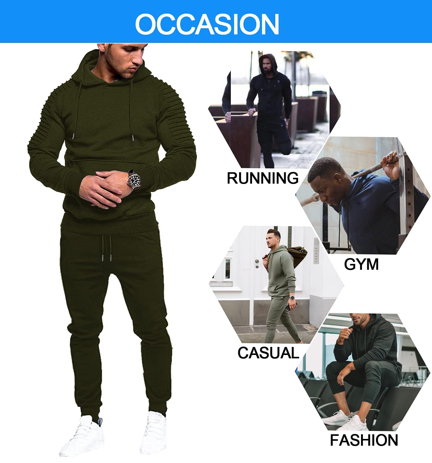 COOFANDY Men Outfits 2 Piece Fashion Tracksuit Lightweight Sweatsuit Sets Slim Fit Jogging Athletic Suits