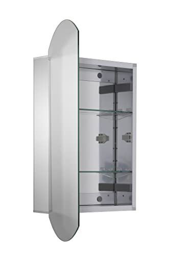 Croydex Sirena, Recessed or Surface Mount, Hang 'n' Lock Easy Installation Medicine Cabinet, 16W x 26H, Aluminum
