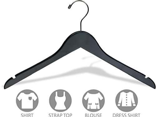 The Great American Hanger Company Black Wood Top Clothes Hanger