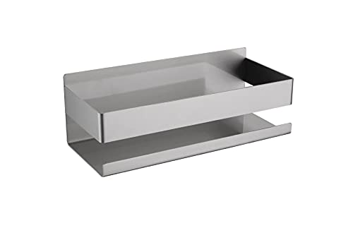 ZSFBIAO Metal Bathroom Shelf Stainless Steel Shower Shelf No Drilling Required Organizer Wall Mount Shampoo Rack Self Adhesive Kitchen Wall Floating Shelves (Color : A)