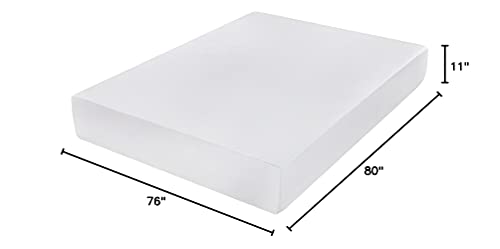 PrimaSleep 11 Inch Dura Gel Deluxe Comfort Memory Foam Mattress, King, White