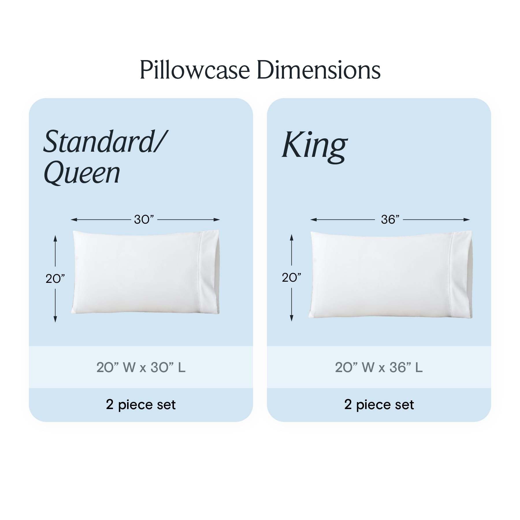 LuxClub Collection Pillowcases 2 Pack - Eco Friendly Wrinkle Free Cooling Pillow Cases with Satin Trim - Machine Washable Hotel Bedding Silky Soft - Light Grey Standard/Queen