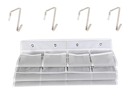 N/C Over The Door Shoe Organizer,Hanging Shoe Organizer for Closet Organizers and Storage,24 Large Mesh Breathable Pockets Hanging Shoe holder,Over The Door Shoe Rack with 4 Hooks