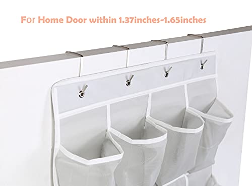N/C Over The Door Shoe Organizer,Hanging Shoe Organizer for Closet Organizers and Storage,24 Large Mesh Breathable Pockets Hanging Shoe holder,Over The Door Shoe Rack with 4 Hooks