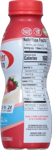 Premier Protein Shake, Strawberries & Cream, 30g Protein, 1g Sugar, 24 Vitamins & Minerals, Nutrients to Support Immune Health,11.5 fl oz