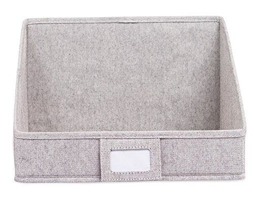 Internet's Best Open Cloth Storage Bin - Closet Shelf Storage Box - Organize Sheets Blankets Towels Sweaters Scarfs - Grey (1 Pack)