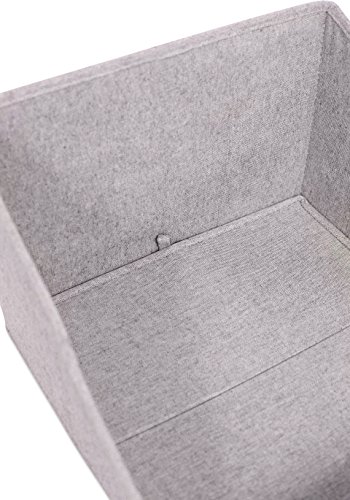 Internet's Best Open Cloth Storage Bin - Closet Shelf Storage Box - Organize Sheets Blankets Towels Sweaters Scarfs - Grey (1 Pack)