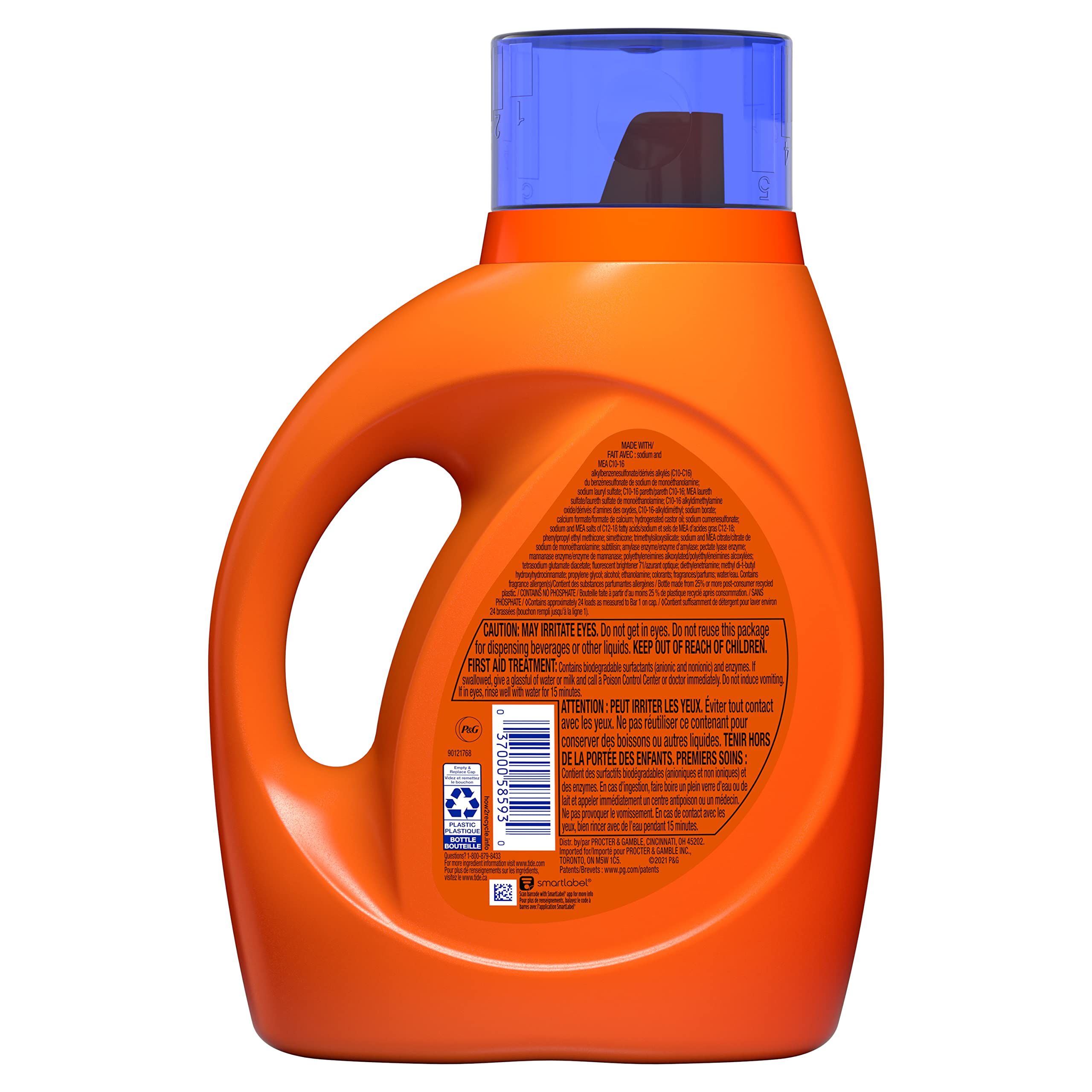 Tide Hygienic Clean Heavy 10X Duty Laundry Detergent Liquid, Spring Meadow, 24 Loads, 37 Fl Oz, He Compatible