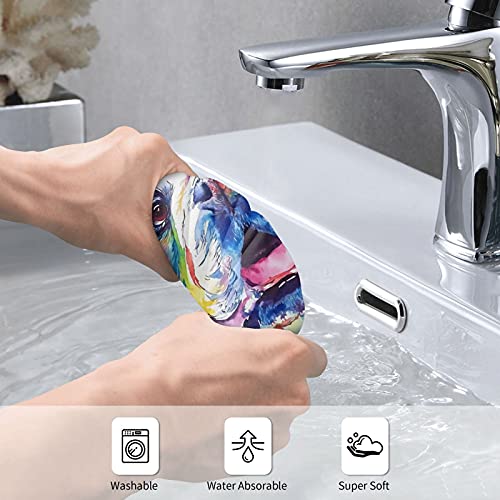 Colorful English Bulldog Microfiber Absorbent Towel 27.5 15.7 in