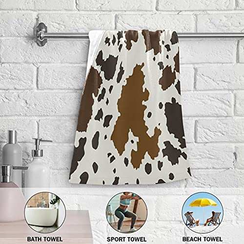 Qilmy Cow Print Hand Towel Super Soft and High Absorbent Bath Towel Fast Drying Hand Towel for Home Bathroom Gym Hotel Yoga,28 x 14 Inch(2 Pack)