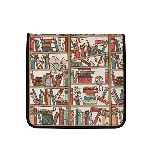 GLOVET Bookshelf with Cute Cat Kitten Soft Hand Bath Towels, Hand Towels for Bathroom Microfiber Hair Towel, Coral Velvet Drying Towel for Tea Pool Gym Beach Kitchen Towels