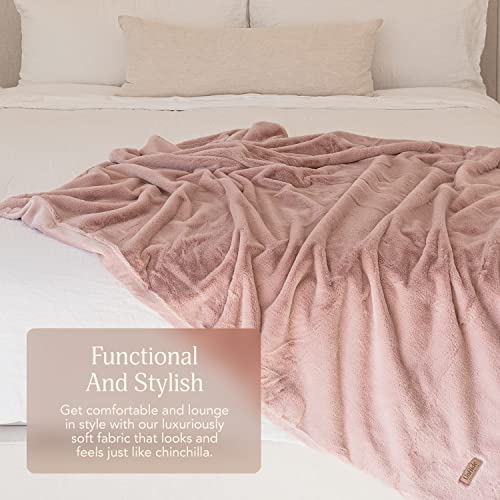 UnHide Cuddle Puddle - Faux Fur Blanket - Oversized, Lightweight, Extra Soft Blanket - Machine Washable - Add a Layer of Softness to Any Bed or Couch - 100” x 100” - Silver Fox