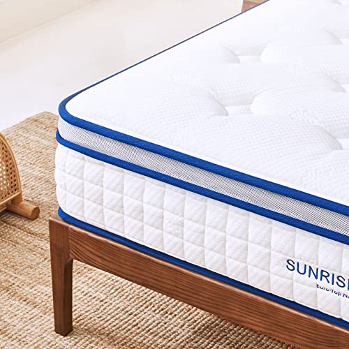 Sunrising Bedding 11" Natural Latex Hybrid Mattress Full, Euro Top, Individually Pocketed Coils, Medium Soft, Organic Mattress, 120-Night Risk-Free Trial, 20-Year Warranty