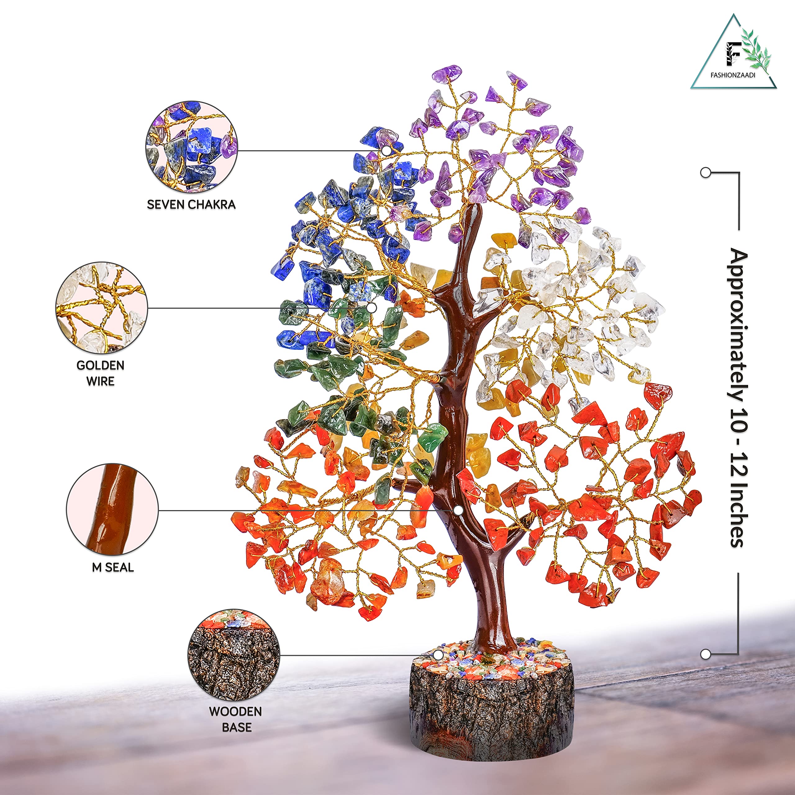 7 Chakra Tree Of Life, Gemstone Tree, Bonsai Tree Sculpture, Spiritual Trees - 7 Chakra Stones, Crystal Room Decor, Seven Chakra Tree, Tree Of Life Decor, Feng Shui Tree, Good Luck Gifts, Crystal Tree
