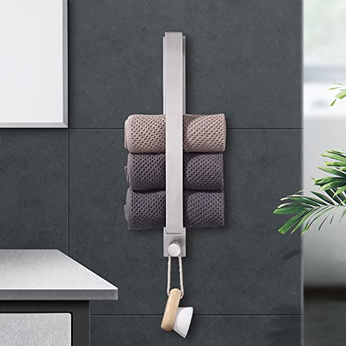 Towel Holder for Bathroom Wall, Stainless Steel Towel Rack Wall Mounted Bath Towel Holder Bathroom Towel Storage Towel Shelf for Rolled Bath Towels Hand Towels Washcloths in Bathroom Camper