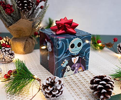 Disney The Nightmare Before Christmas Jack Skellington 4-Inch Tin Storage Box Cube Organizer with Lid | Basket Container, Cubby Cube Closet Organizer, Home Decor Playroom Accessories