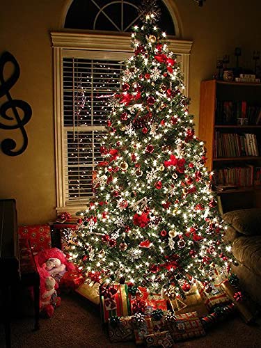 OZS Connectable Outdoor String Lights Waterproof, 2Pack 164ft 400 LED Christmas Tree Lights, 8 Modes Green Wire String Lights for Holiday Party Christmas Decorations, Warm White