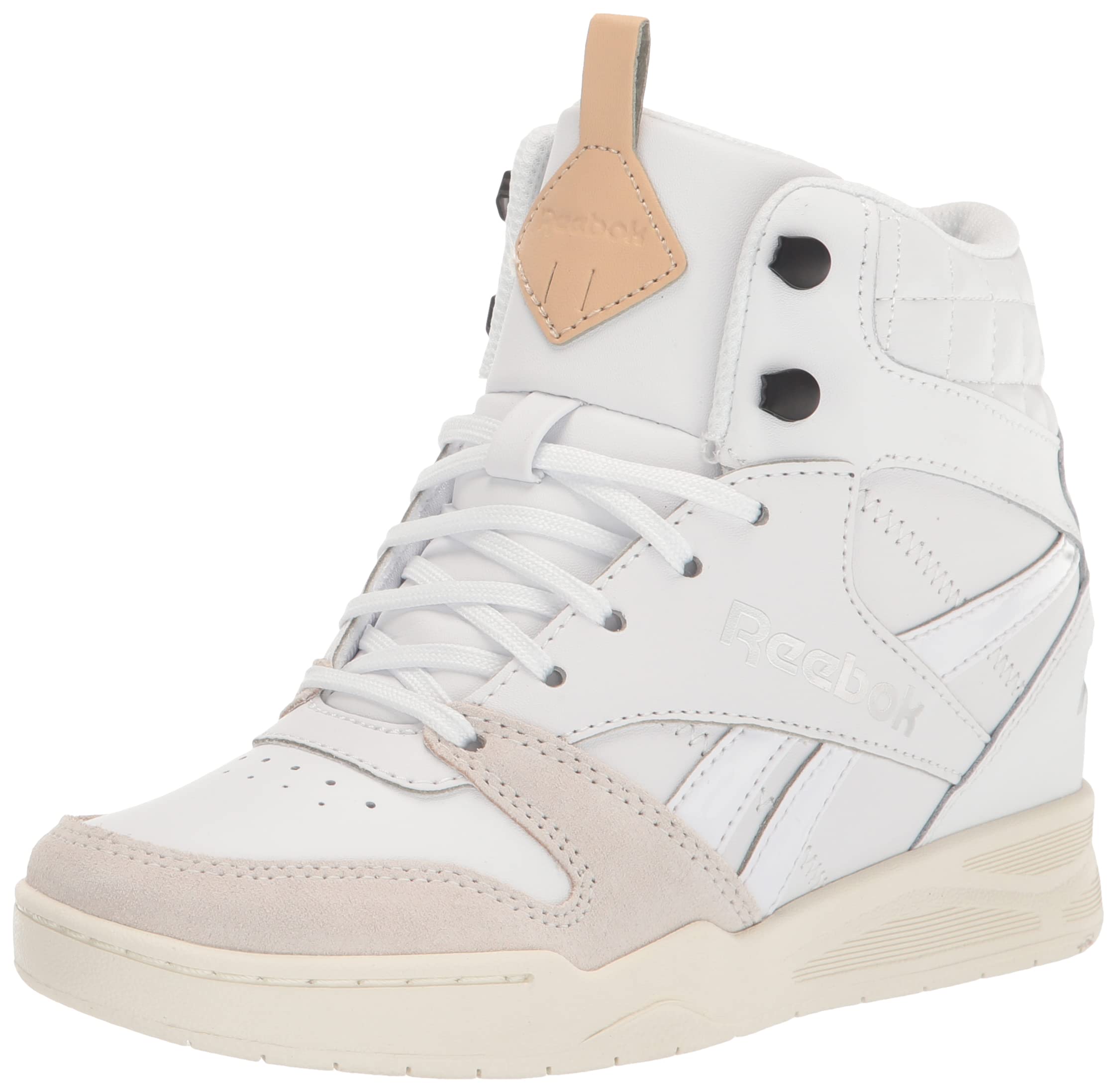 Reebok Women's BB4500 Hi High Top Basketball Shoe, Wedge Heel/White/Chalk/Sahara, 10