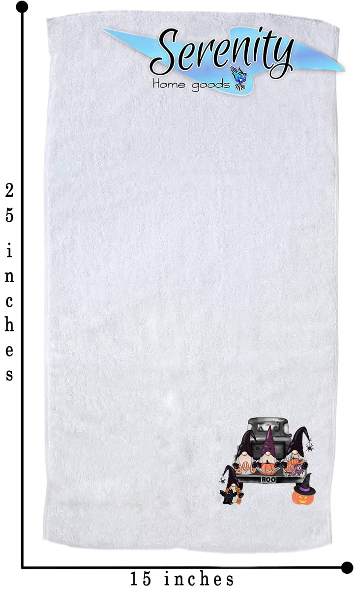 Halloween Decoration | Fall Kitchen Towels | Hand Towels For Bathroom | Pumpkin Decor | Gnome Witch Bat Black Cat Orange | Harvest Thanksgiving Halloween Decorations For Home
