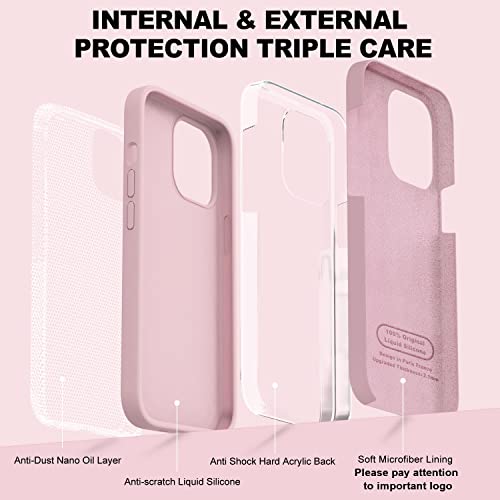 LOVE 3000 Designed for iPhone 13 Pro Max Case, Silicone-Shockproof-Protective Phone Case for iPhone 13 Pro Max 6.7 inch, Pink Sand