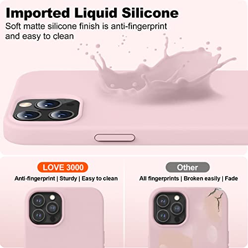 LOVE 3000 Designed for iPhone 13 Pro Max Case, Silicone-Shockproof-Protective Phone Case for iPhone 13 Pro Max 6.7 inch, Pink Sand