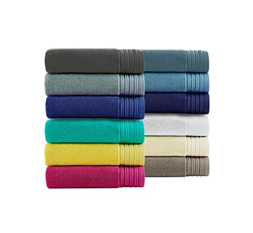 Kate Spade New York Scallop Pleat 580 GSM Terry 1 Piece Hand Towel, 18 x 32 Inches, 100% Cotton (Magenta Frost)