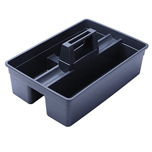 Cabilock Toolbox Storage Basket Cleaning Products Divided Cleaning Utility Tool Tote Carrier Basket with Handles for Cleaning Supplies Spray Bottles Water Bottles Portable Rectangular Plastic Baskets