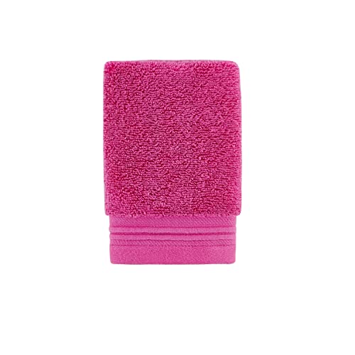 Kate Spade New York Scallop Pleat 580 GSM Terry 1 Piece Hand Towel, 18 x 32 Inches, 100% Cotton (Magenta Frost)
