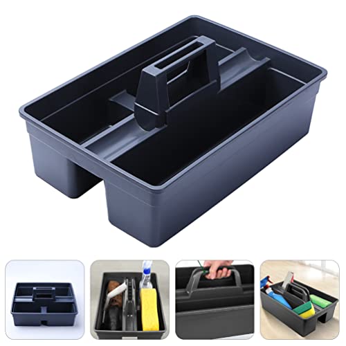Cabilock Toolbox Storage Basket Cleaning Products Divided Cleaning Utility Tool Tote Carrier Basket with Handles for Cleaning Supplies Spray Bottles Water Bottles Portable Rectangular Plastic Baskets