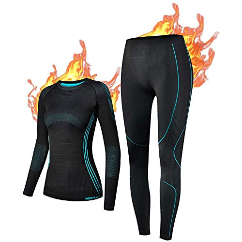 NOOYME Thermal Underwear for Women Base Layer Women Cold Weather,Long Johns for Women Classic Blue