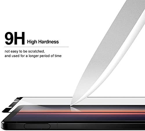 AISELAN for Sony Xperia 1 III Full Coverage Screen Protector Glass, [2 Pcs] Black Silk Anti-Scratch Case Friendly Tempered Glass Protective Film for Sony Xperia 1 III Phone