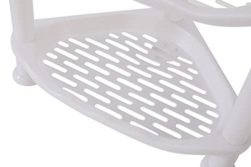3 Tier Corner Shower Caddy, Rustproof, Plastic Shower Organizer for Bathroom, Bathtub, Shower pan, Bath Accessories Shower Caddies, 13.5 x 10 x 18 Inches, White (White 3 Tier Triangle)