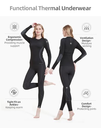 NOOYME Thermal Underwear for Women Base Layer Women Cold Weather,Long Johns for Women