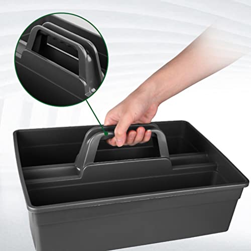 Cabilock Toolbox Storage Basket Cleaning Products Divided Cleaning Utility Tool Tote Carrier Basket with Handles for Cleaning Supplies Spray Bottles Water Bottles Portable Rectangular Plastic Baskets