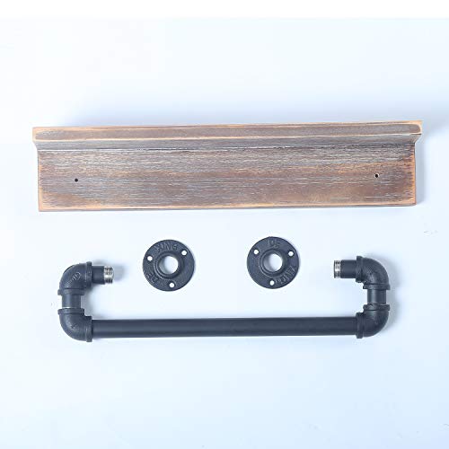 Womio Rustic Towel Racks with Towel Bar,20" Farmhouse Bathroom Shelves Wall Mounted,Industrial Pipe Home Decor Wall Shelf,Floating Shelves