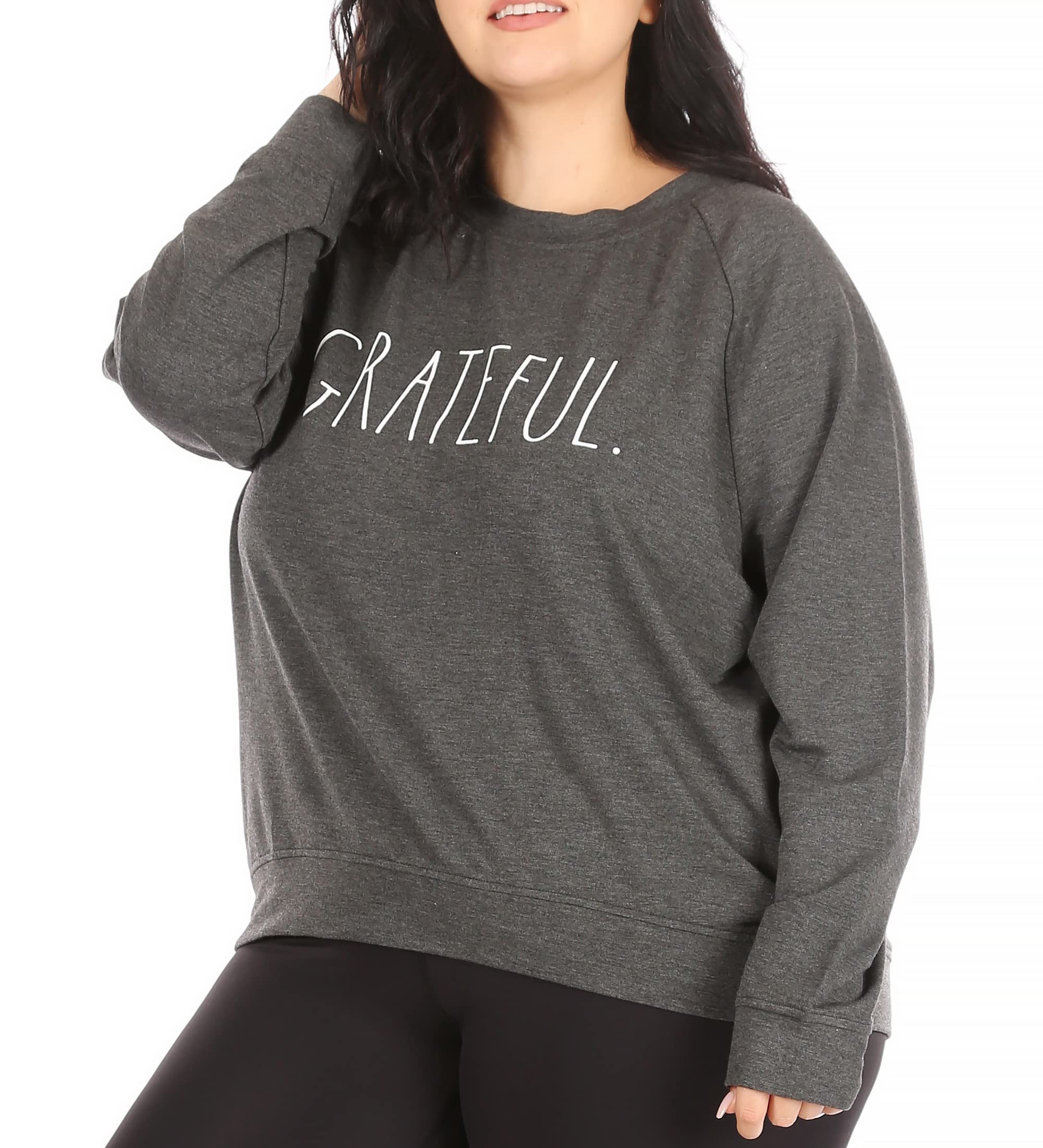 Rae Dunn Women's Plus Size Studio Raglan Sweatshir