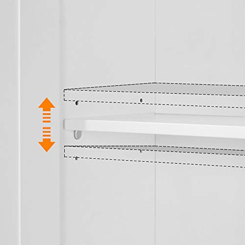 Yaheetech Over The Toilet Cabinet, Double Door Bathroom Storage Organizer, Toilet Rack with Inner Adjustable Shelf and Open Storage Shelf, White