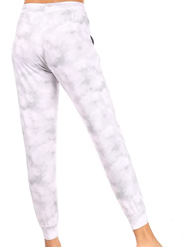 Rae Dunn Women's Sleepwear, CHILL Pajama Joggers for Women with Pockets, Pajama pants for women, Light Gray, X-Large